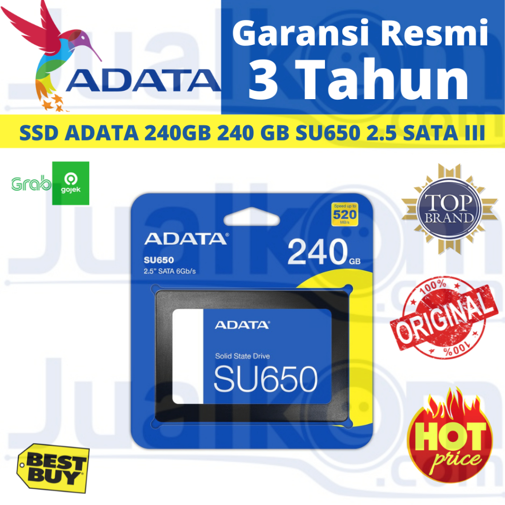 Jual SSD ADATA 240GB 240 GB SU650 2.5 SATA III RESMI | Shopee Indonesia
