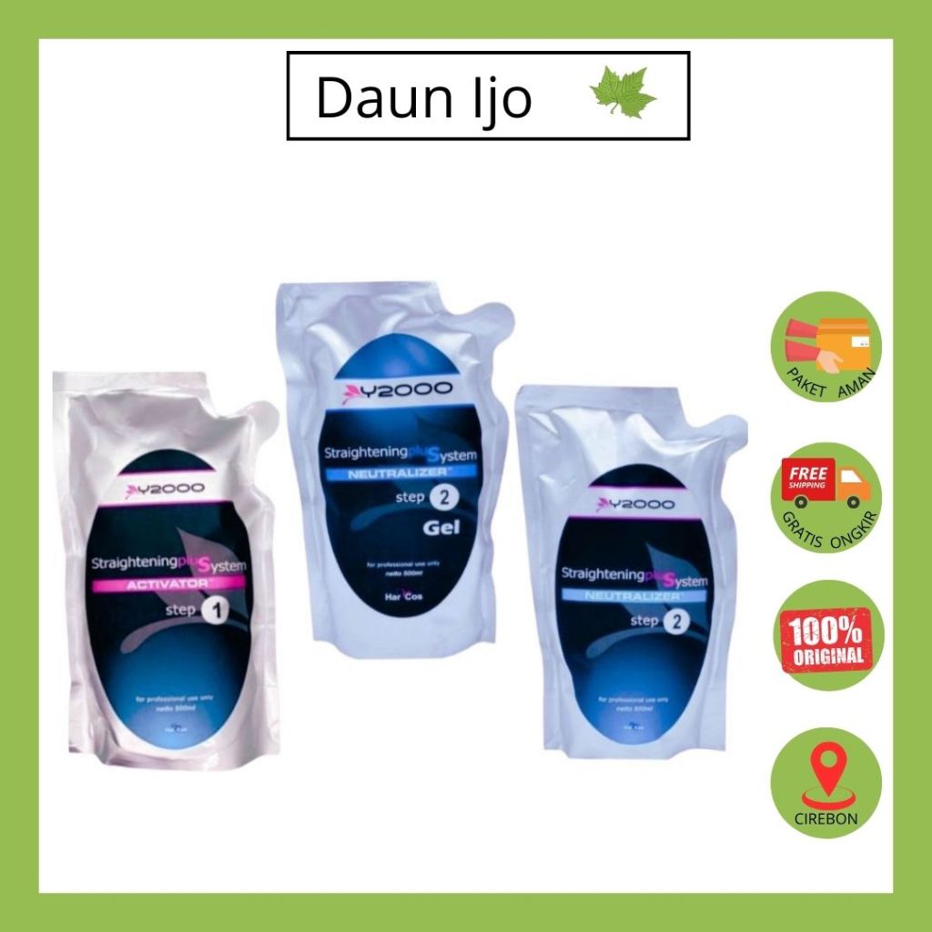 Jual Y2000 STEP 1 & STEP 2 (500 mL) Hair Straightening Obat Rebonding ...