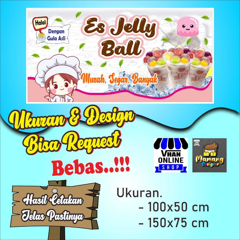 Jual Spanduk, Banner, Mmt Es Jelly Ball, Es Buah Jelly Ball, Viral ...