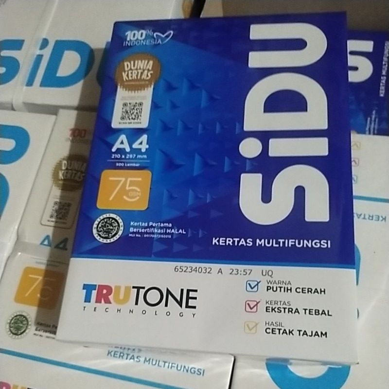 Jual kertas HVS sinar dunia a4 75 g / sidu copy paper A4 75 gsm 1 rim | Shopee Indonesia