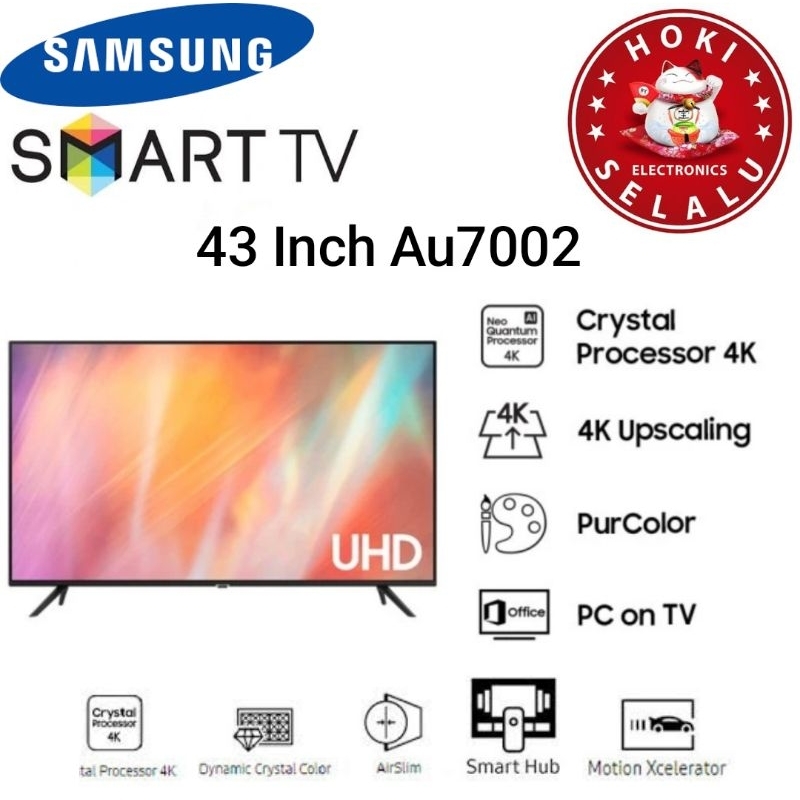 Jual Samsung Smart Tizen TV 43 Inch 43Au7002 Au7002 Crystal 4K Processor UHD Digital TV Smart ...