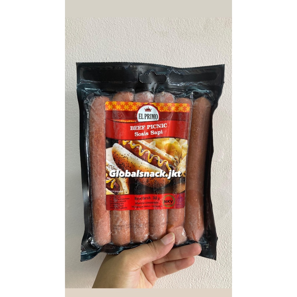 Jual [500GR] ELPRIMO SAUSAGE SOSIS SAPI KEJU / BEEF PICNIC / BEEF ...