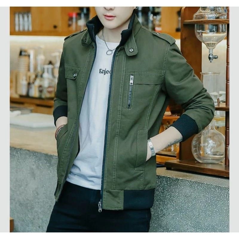 Jual Jaket pria terbaru bahan katun dreal - Jaket katun variasi saku ...