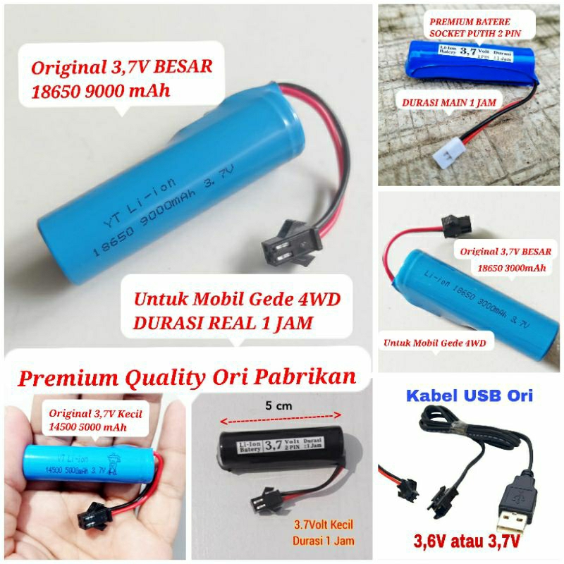 Jual Batere Mobil Remot Kontrol 3,7V 14500 18650 Durasi Lama Model ...