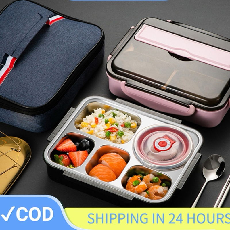 Jual [SA] Lunch Box / Kotak Tempat Makan Nasi Set 5 Sekat Stainless Anti Tumpah Dan Tahan Panas ...