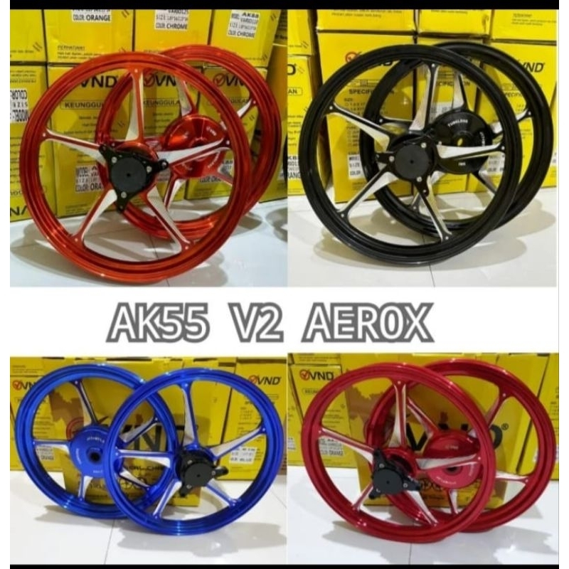Jual VELG RECING VND AK 55 V2 AEROX 155 OLD/AEROX NEW UK 160/185 RING 17 | Shopee Indonesia