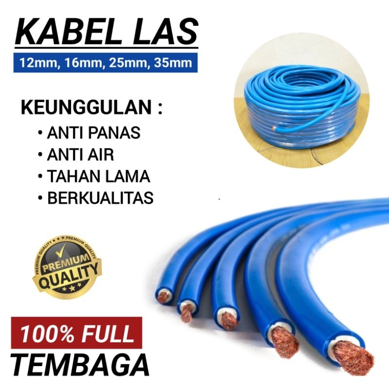 Jual Kabel Las 12mm/16mm Full Tembaga Murni 100% TEMBAGA ASLI Welding ...