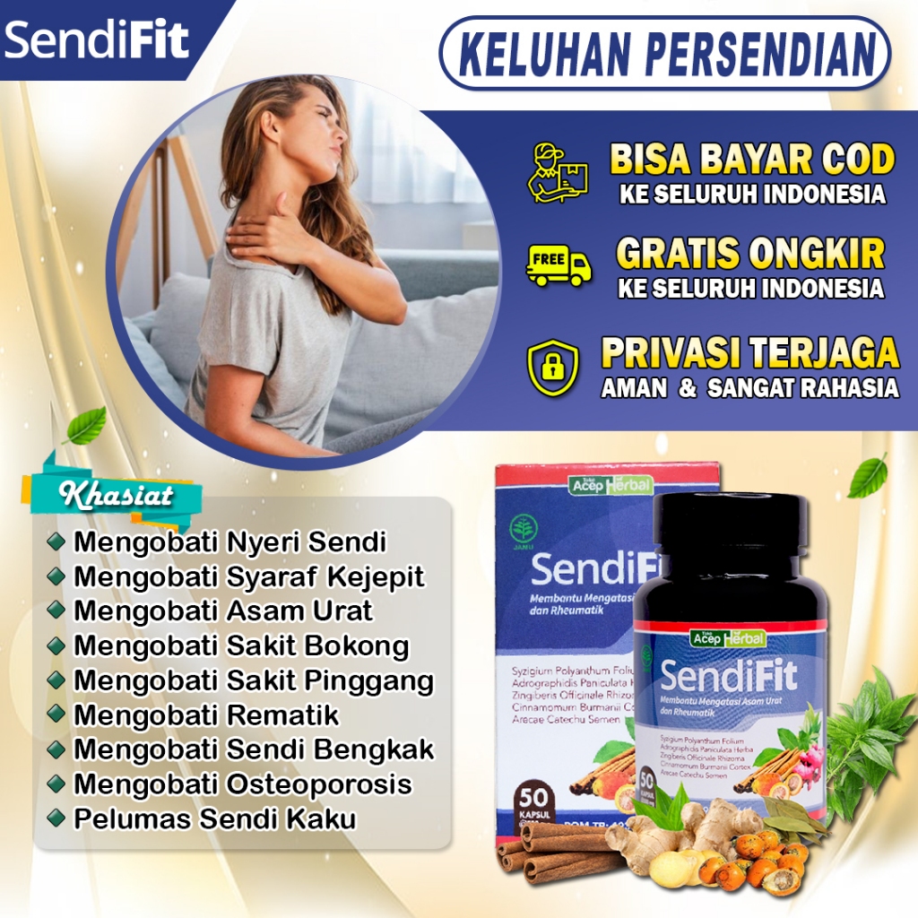 Jual SendiFit Obat Herbal Nyeri Sendi Otot Saraf Kejepit Asam Urat ...