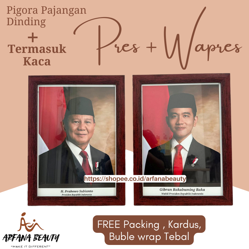 Jual Pigura Cetak Foto Gambar Presiden Dan Wakil Pak Prabowo Subianto ...