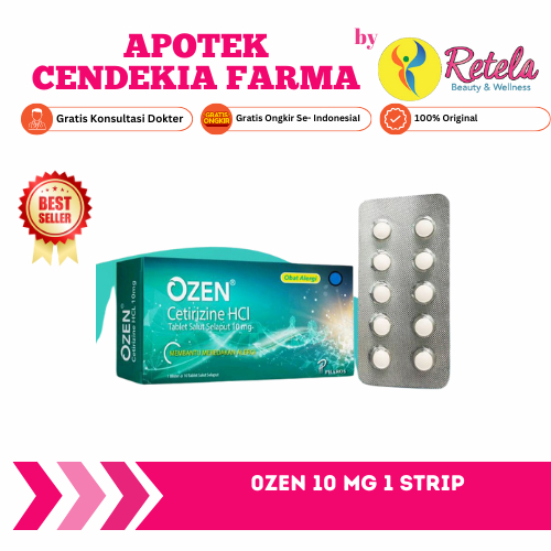 Jual OZEN 10 MG BLISTER 10 TABLET/CETIRIZINE/ANTI HISTAMINE/ANTI ALERGI ...