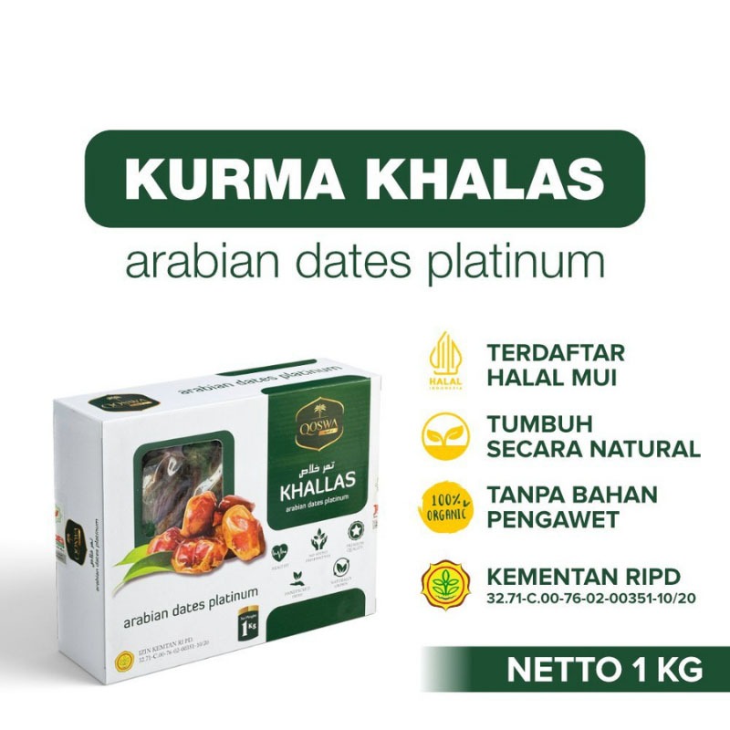 Jual Kurma Khalas Qoswa Humaira Khalas / Arabian Dates Platinum 500gr ...