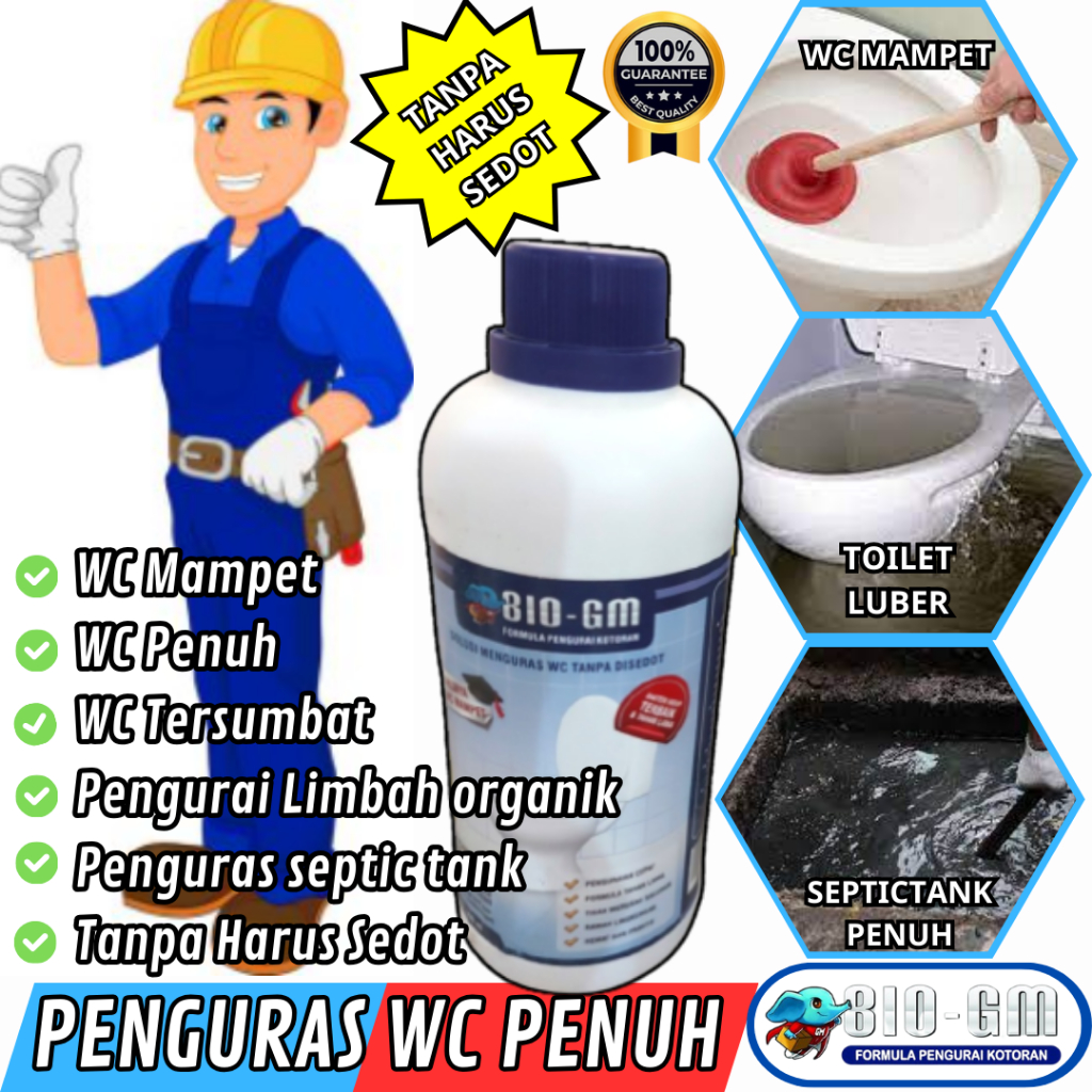 Jual Penguras WC Septictank Tumpat BIO GM Anti Mampet WC Sepiteng Tanpa ...