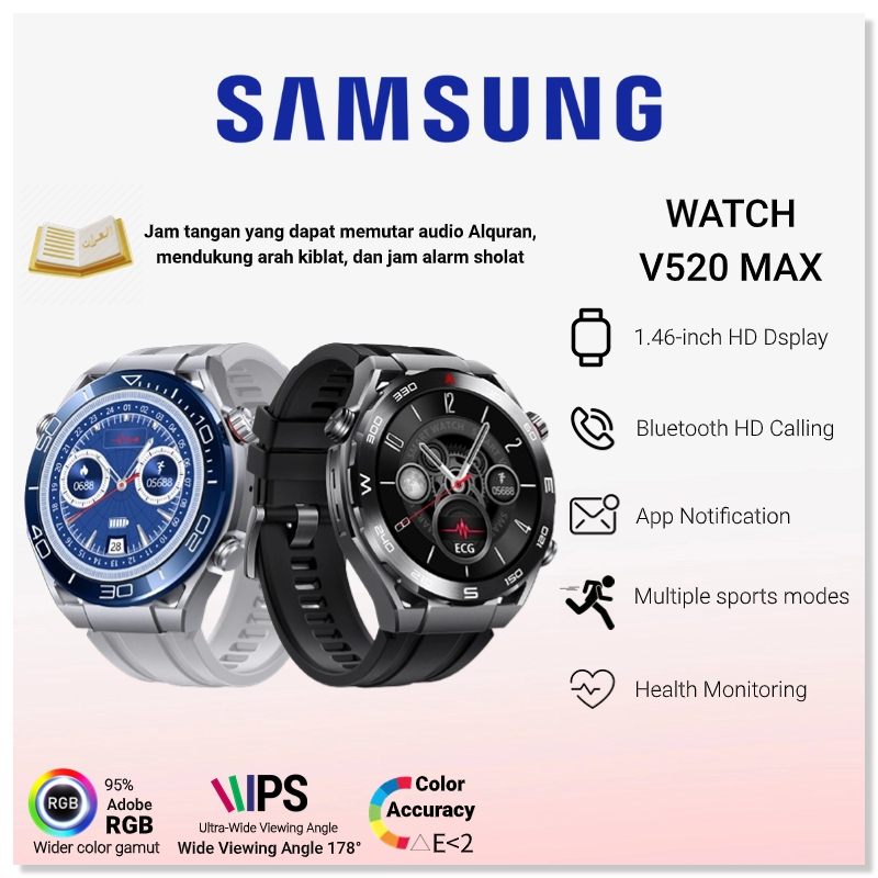 Jual 【COD】100% Asli Samsung Smartwatch GT6/V520 Max Muslim Watch Ultimate muslim watch Jam ...
