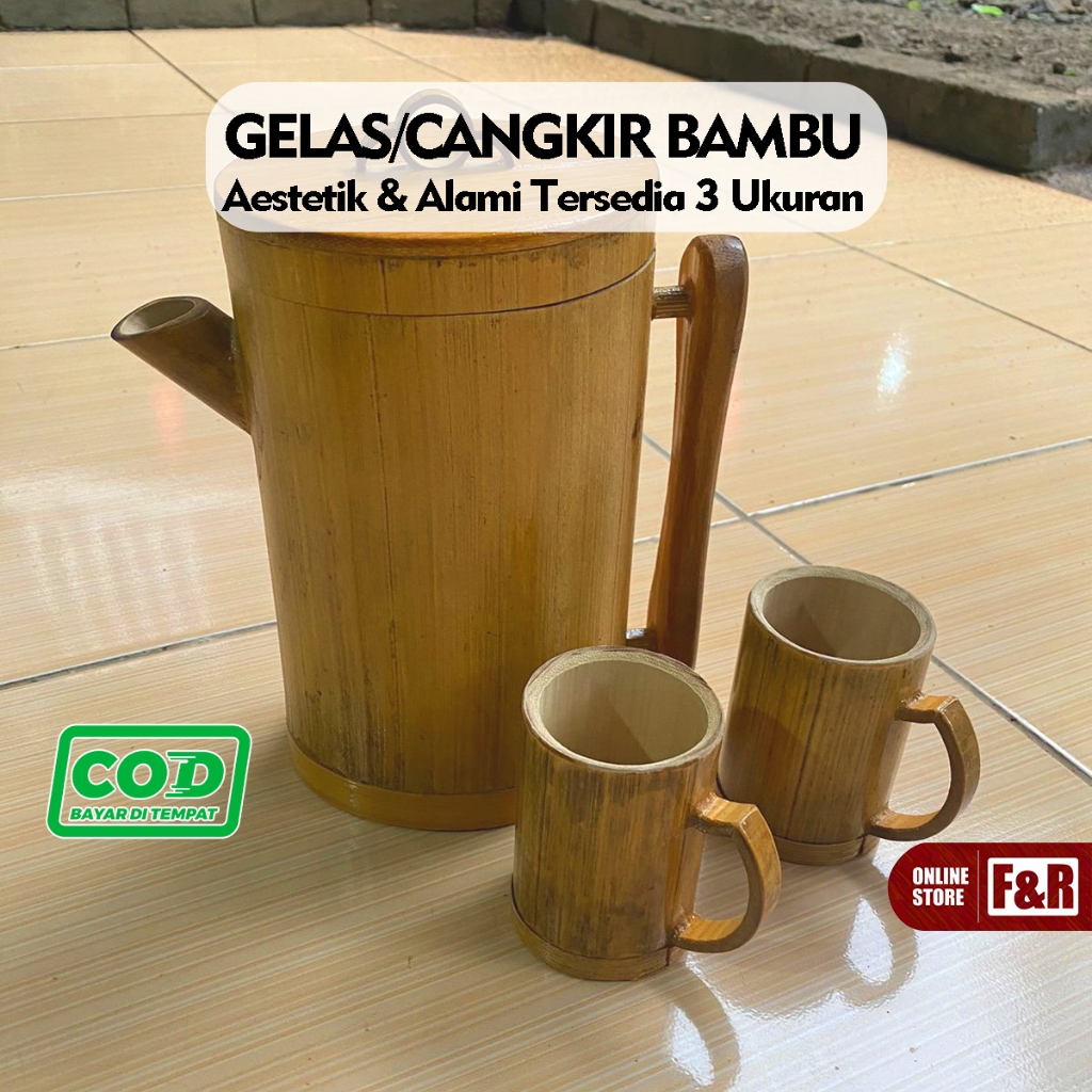 Jual Gelas Kopi Aesthetic Kerajinan Bambu Gelas Unik Cafe Bamboo Jadul ...