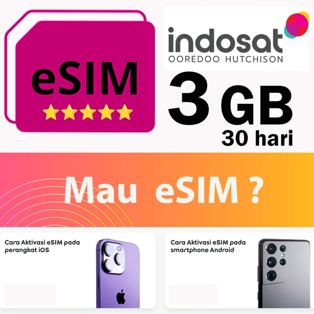 Jual eSIM IM3 Cantik | Kuota 3Gb | khusus IphoneGaransi Resmi Reg ...