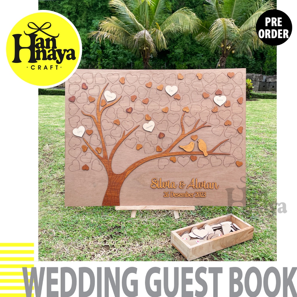 Jual PO Wedding Guest Book 80 x 60 cm / Buku Tamu Pernikahan / Frame ...