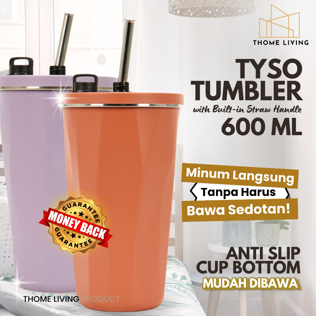 Jual THOME TYSO Tumbler High Quality With Straw Termos Botol Minum ...