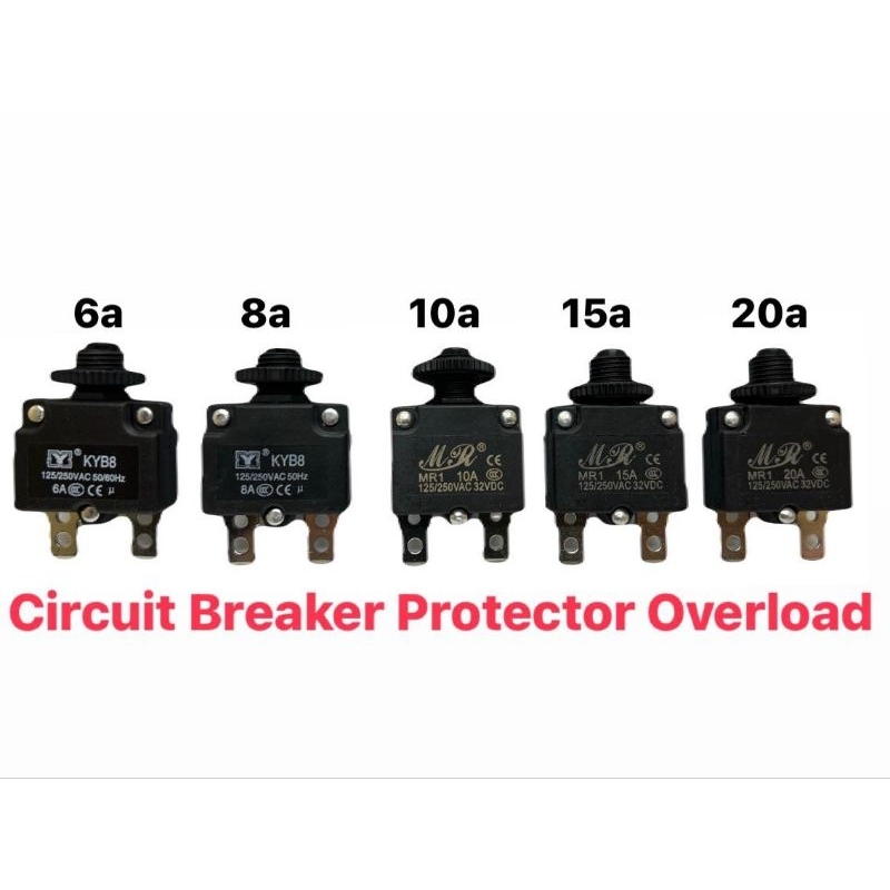 Jual overload push button circuit breaker / sekering otomatis / switch ...