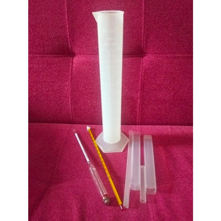 Jual Set 3 IN 1 Hydrometer Solar, Thermometer Glass Gelas Ukur PP 500 ...