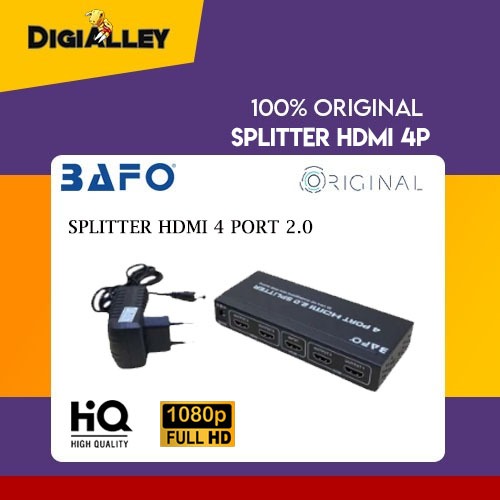 Jual Splitter HDMI 4 Port Bafo 2.0 FULL HD 1080P 4P Bafo Original ...