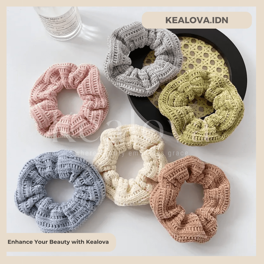 Jual KEALOVA Ikat Rambut Shcruncie Korea Bahan Rajut ORIGINAL | Shopee ...
