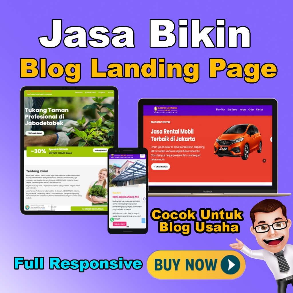 Jual Jasa Bikin Blogspot Landing Page Full Responsive, Tampilan Menarik ...