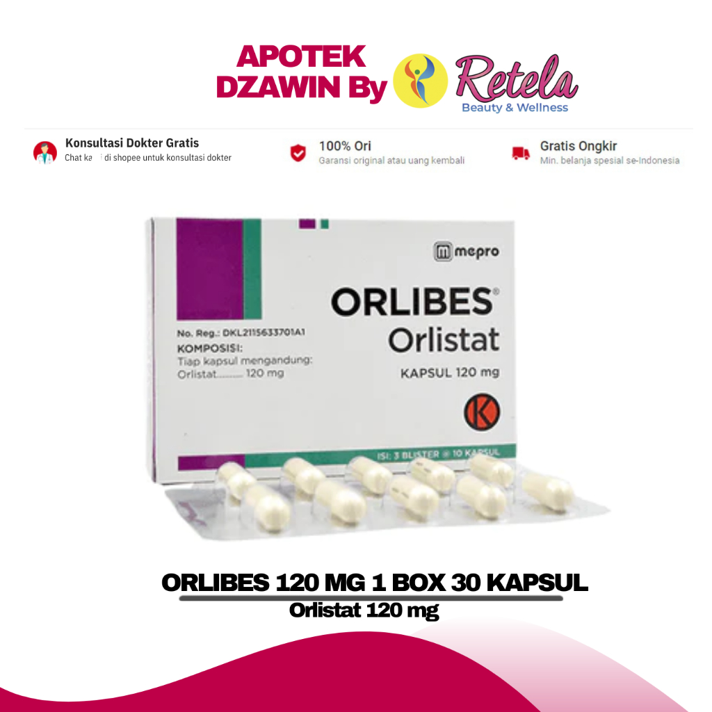 Jual ORLIBES 120 MG 1 BOX ISI 30 KAPSUL ( ORLISTAT 120 MG ) | Shopee Indonesia