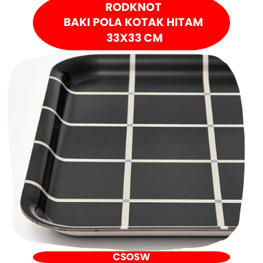 Jual RODK Baki pola kotak hitam ukuran 33x33 cm | Shopee Indonesia