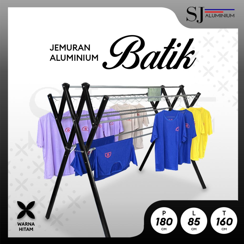 Jual [BATIK] Jemuran Aluminium Lipat / Jemuran Baju & Pakaian / Jemuran ...