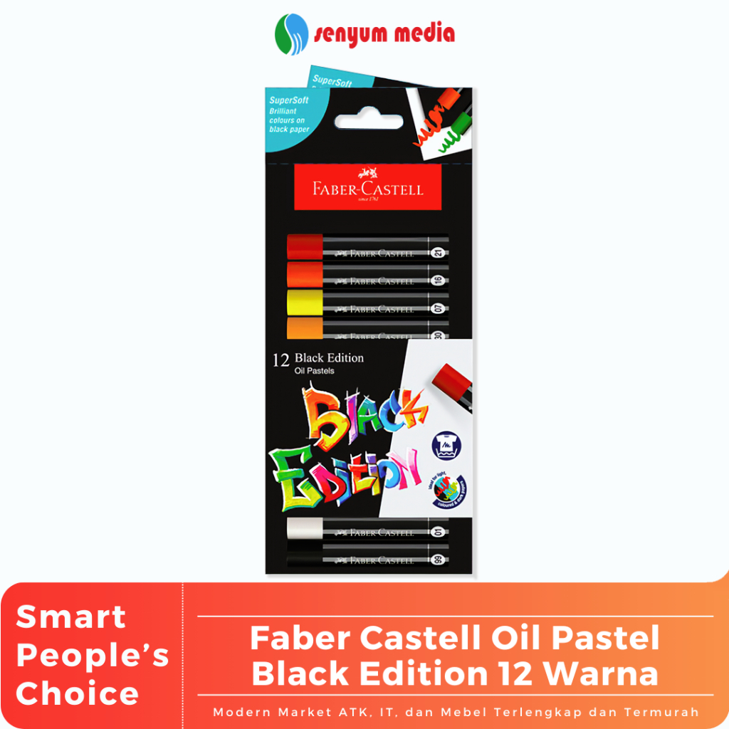 Jual Faber Castell Oil Pastel Black Edition 12 Warna (1 Pcs) (S:PCS ...