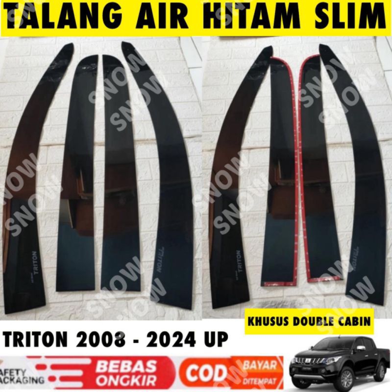 Jual Talang Air Triton Old Lama 2008 2015 2023 2024 2025 Side Visor Slim Hitam | Shopee Indonesia