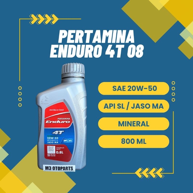 Jual Pertamina Enduro 4T 20W/50 | 800 ml - Oli Motor Bebek | Shopee Indonesia