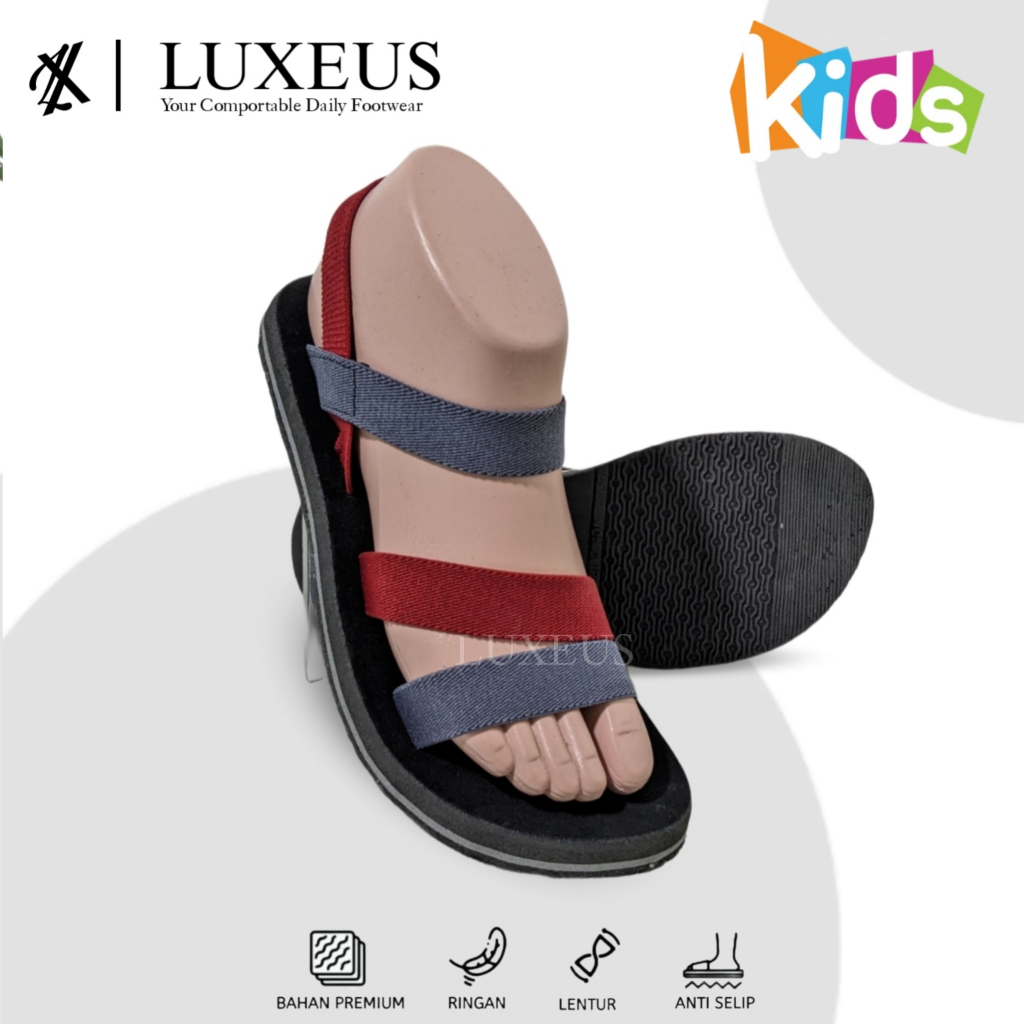 Jual Sendal Anak Remaja Perempuan Santai Tali Elastis Luxeus Gunung ...