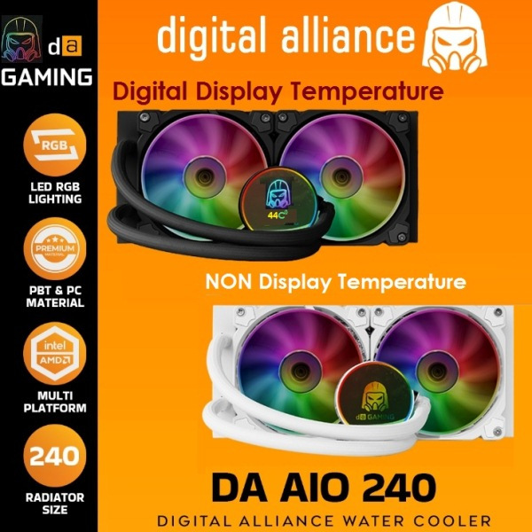 Jual Digital Alliance Liquid Water Cooling DA AIO 240 ARGB Digital Display Temperature | Shopee ...
