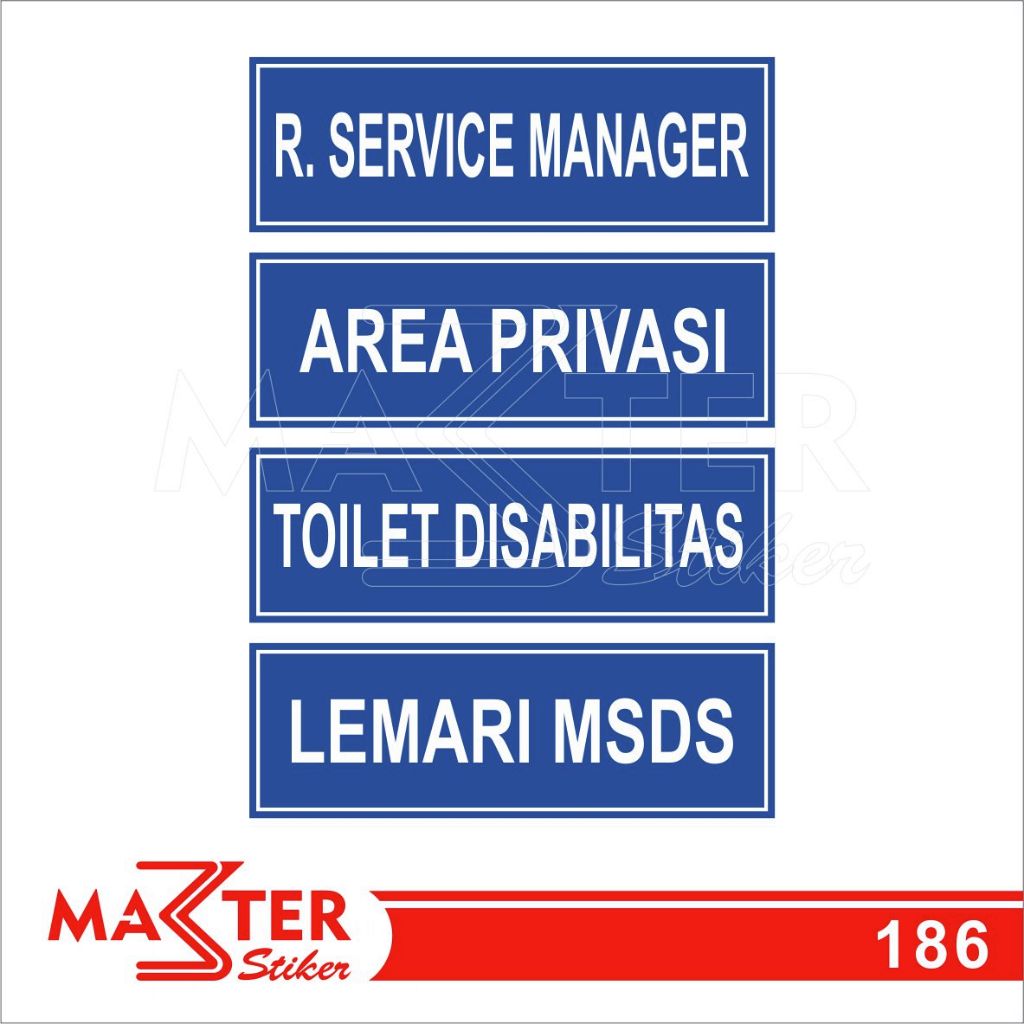 Jual 186 - Stiker Nama Ruangan di Kantor dan Perusahaan, Sticker Vinyl ...