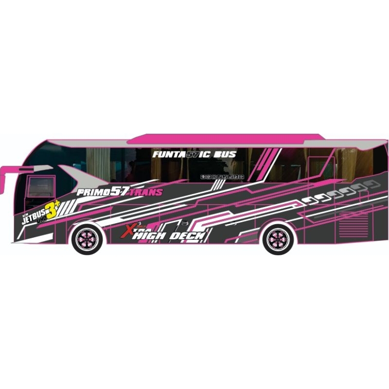 Jual mainan bus basuri telolet primo57trans pink papercraft | Shopee ...