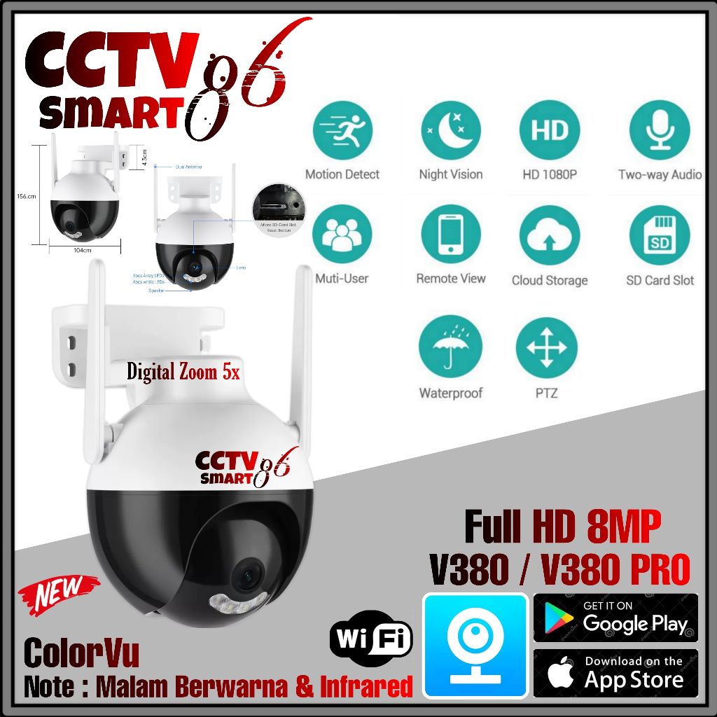Jual PROMO IP CAM CAMERA CCTV OUTDOOR WIRELESS WIFI 8MP HD PTZ SPEED ...