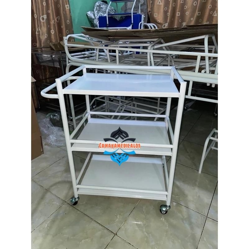 Jual Trolly instrumen 3 rak besi / Trolly instrumen besi / Trolly ...