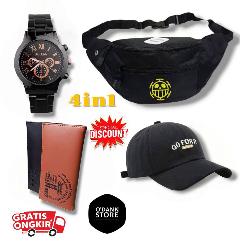 Jual PAKET NEW KOLEKSI- WAISTBAG JAM ALBA RANTAI TOPI TRACKER DOMPET ...