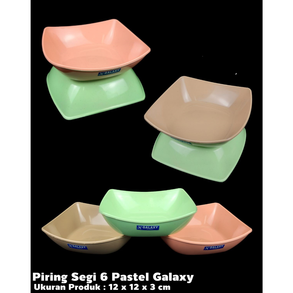 Jual Piring Segi 6 Pastel Galaxy (12Pcs) | Shopee Indonesia
