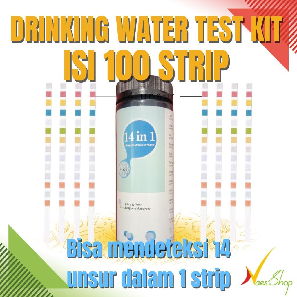 Jual Water Tester 100 strip / 14 Unsur / Cek Kualitas Air | Shopee ...