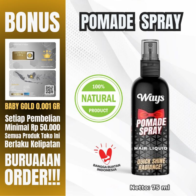 Jual Pomade Hair Spray Minyak Rambut Cair Semprot | Shopee Indonesia