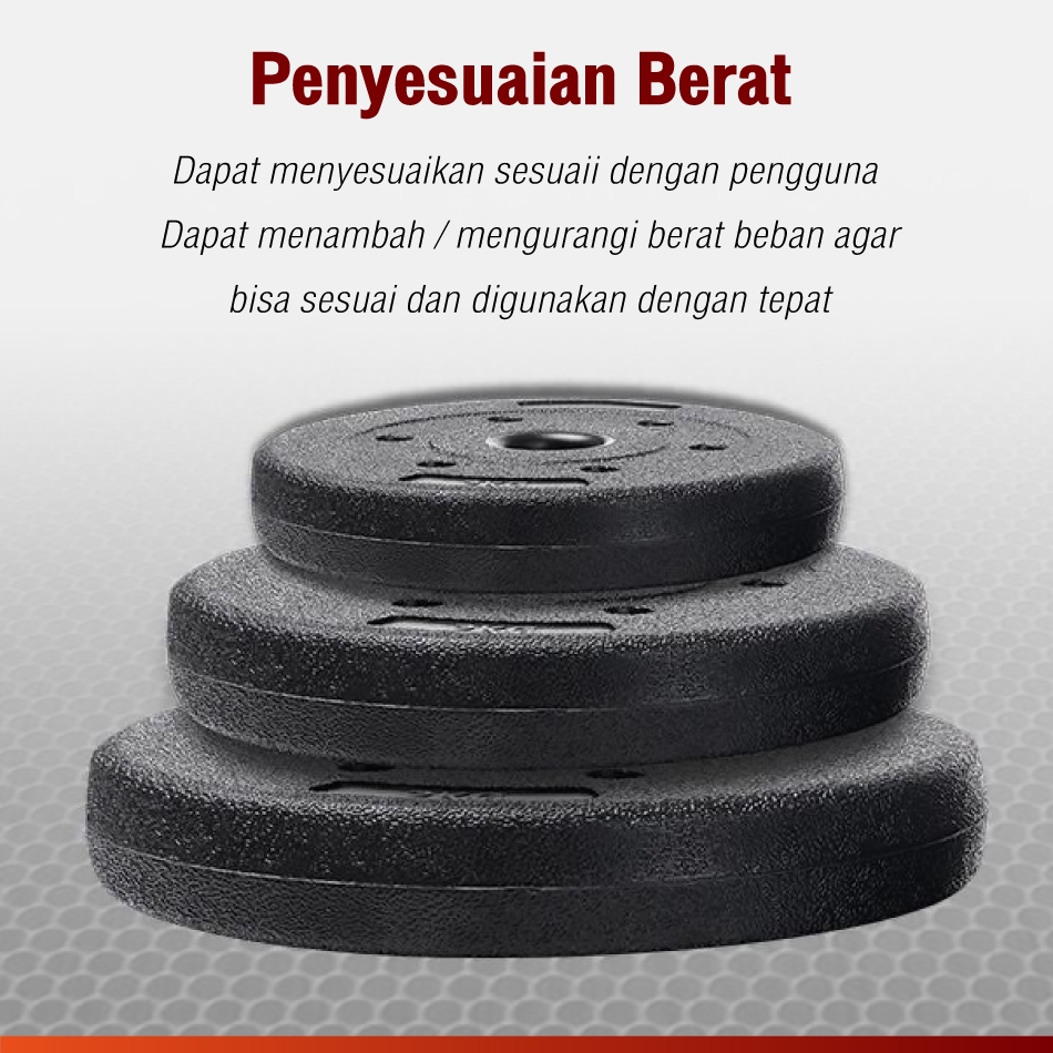 Jual HTD SPORT PVC Weight Plate Barbel Dumbell Rubber Cement Plates 5KG ...