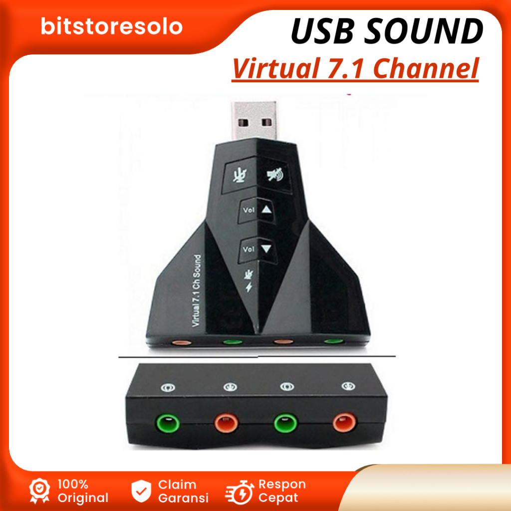 Jual USB Sound Adapter Virtual 7.1 Channel Double | Shopee Indonesia