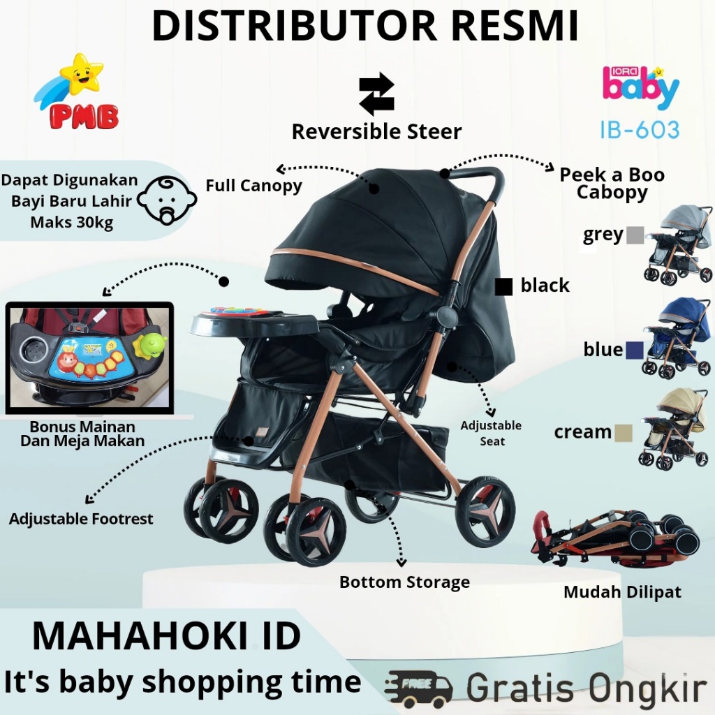 Jual BABY STROLLER HY LUXURY ORIGINAL/KERETA DORONG BAYI ANAK HADAP 2 ...
