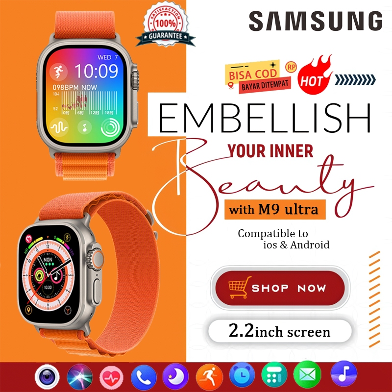 Jual Samsung Muslim Watch M9 Series Ultra Same style 2.2-inch HEART ...