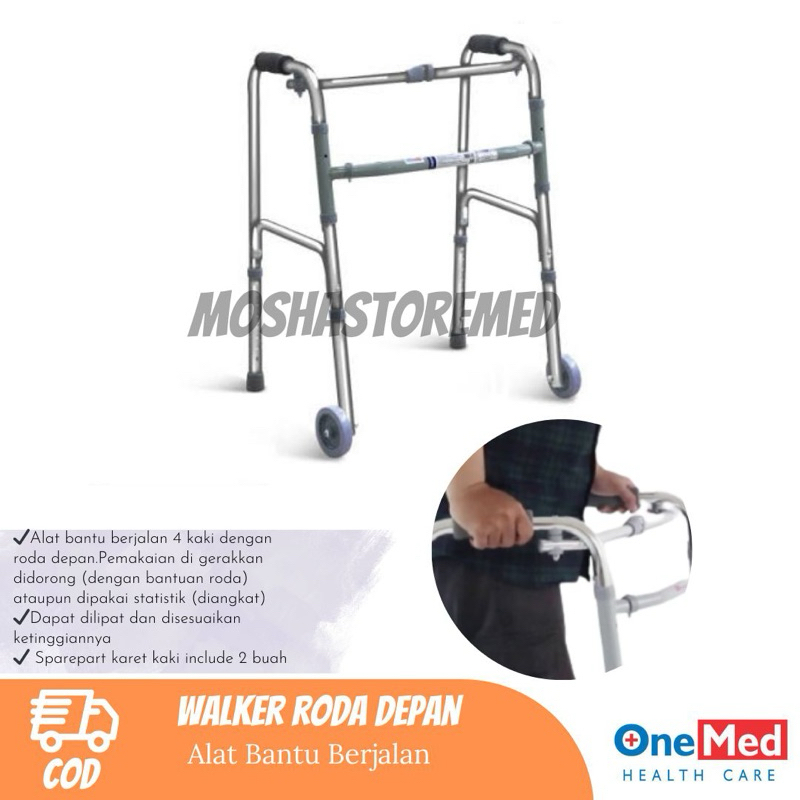 Jual ONEMED Walker Roda Depan Alat Bantu Berjalan FS912L | Shopee Indonesia