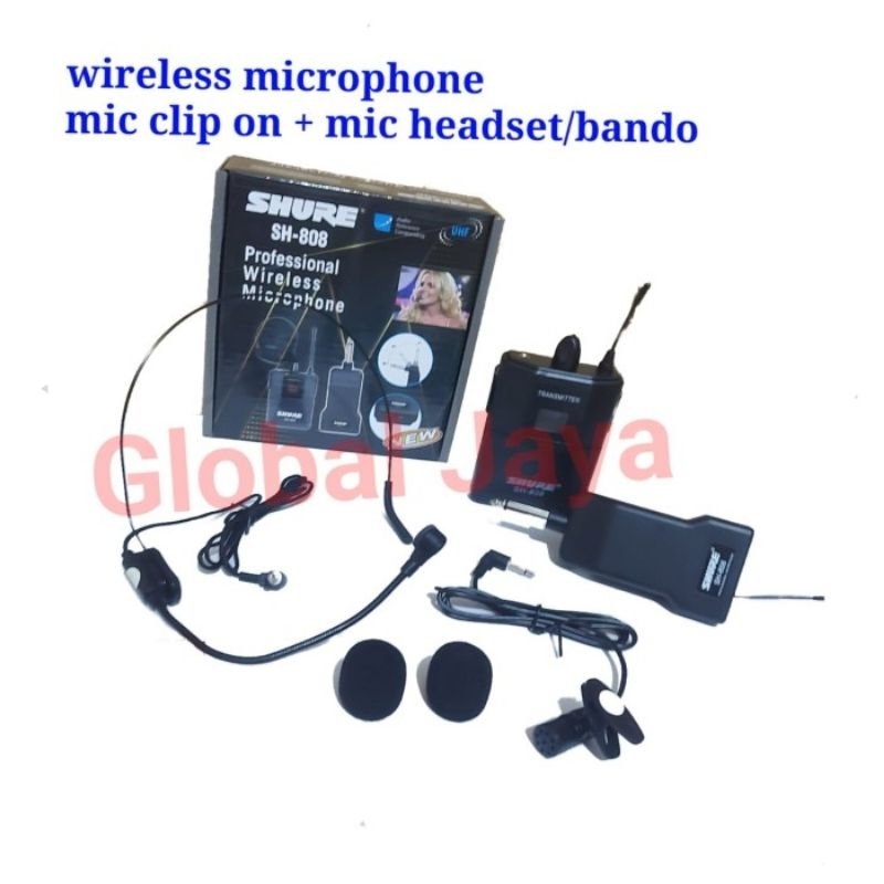 Jual wireless mic jepit sh 808 mic jepit+ mic headset wireless sh808 ...