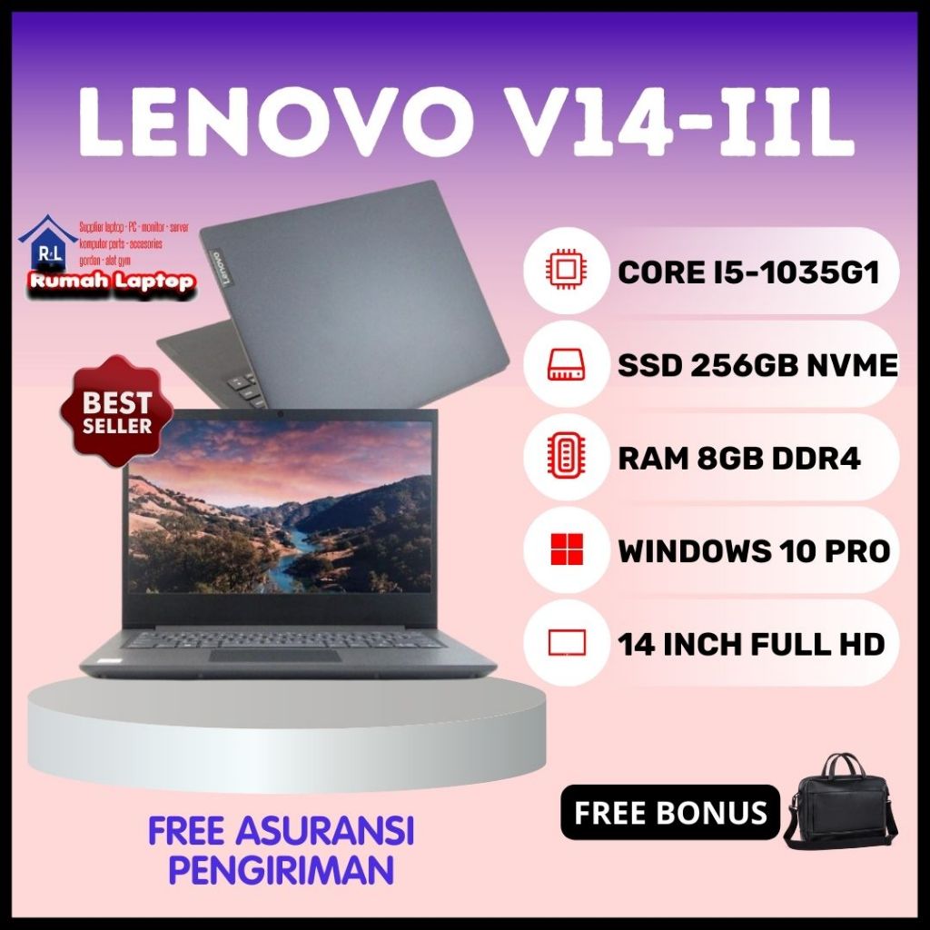 Jual BEST SELLER Lenovo Ideapad V14-iil Core i5-1035G1 Ram 8gb Ssd 256gb Nvme 14" Fhd Windows 10 ...