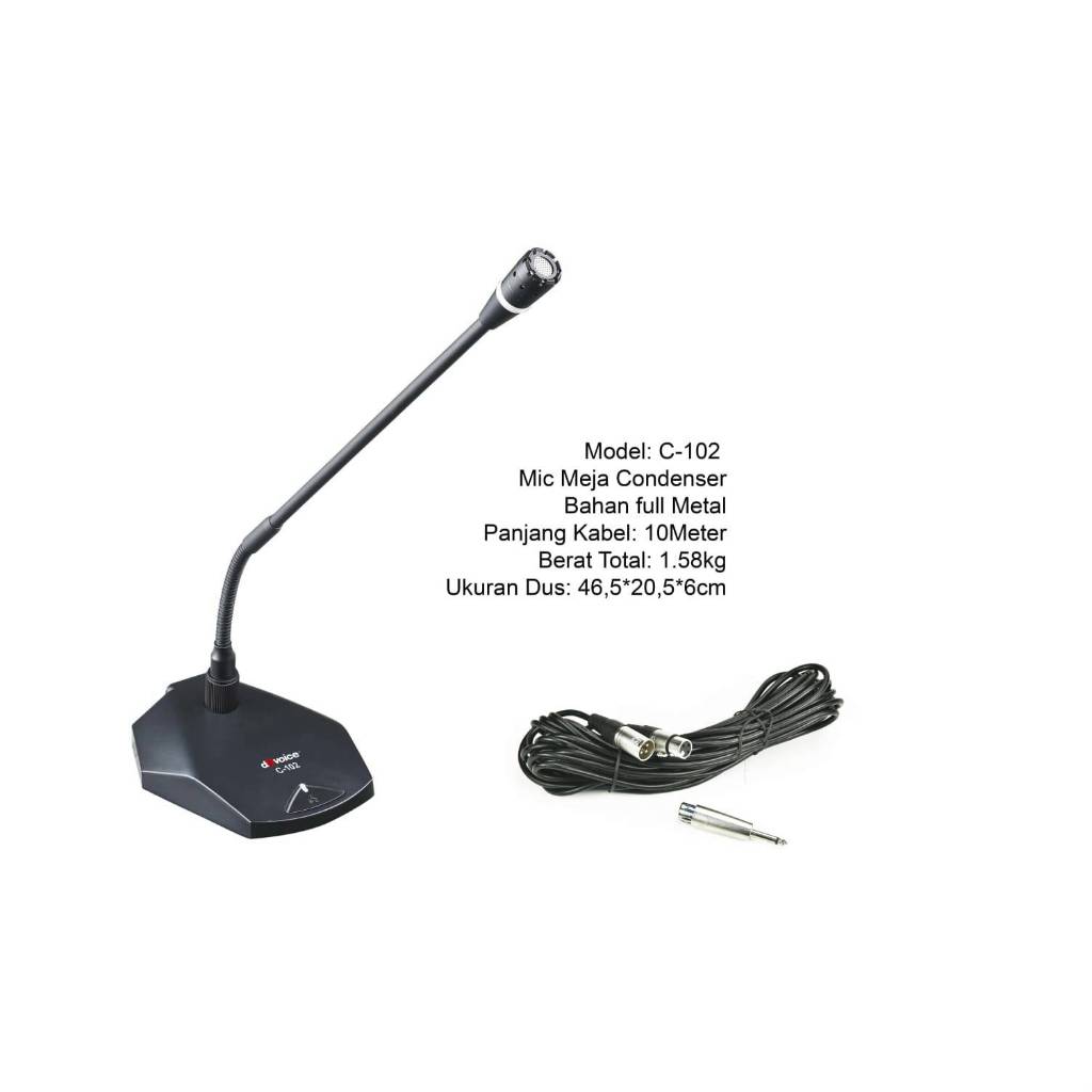Jual MIC KABEL MEJA CONDENSOR DBVOICE C102 C 102 ORIGINAL | Shopee ...